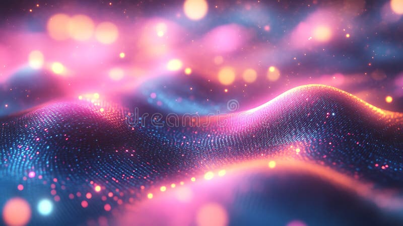Abstract Glowing Wave Particle Background Design Stock Illustration ...