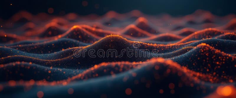 Abstract Glowing Wave Pattern with Orange Lights Stock Image - Image of ...