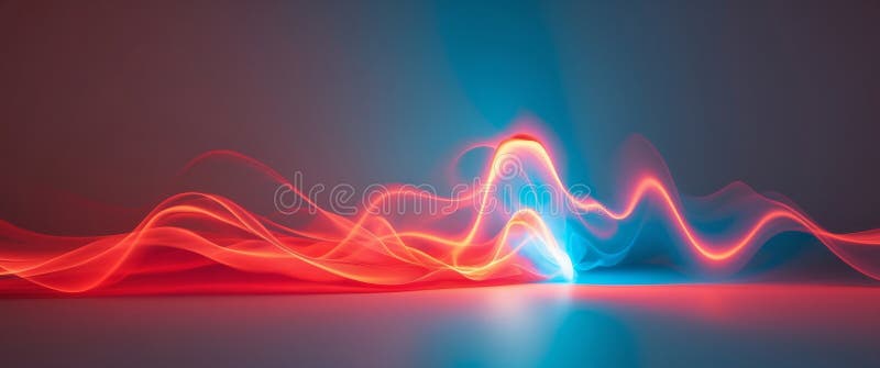 Abstract Glowing Wave, Red and Blue Energy Flow, Digital Art Background ...