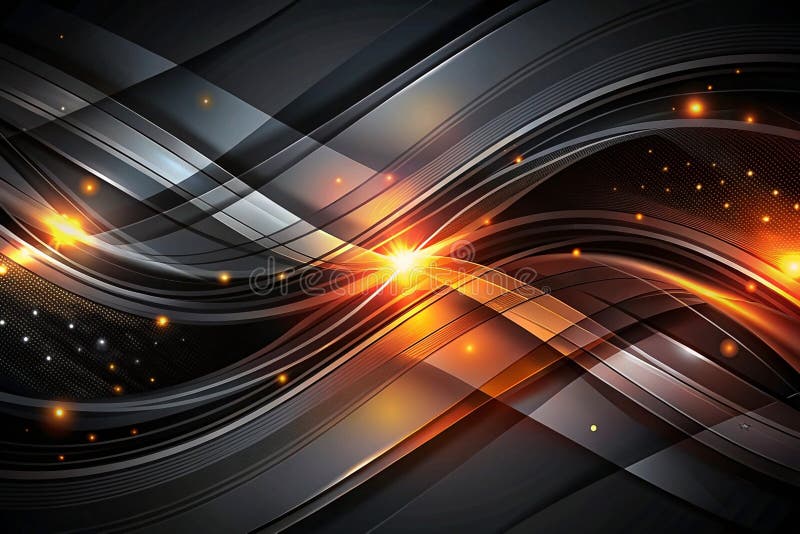 Abstract Glowing Waves, Dark Background, Digital Art, Website Banner ...
