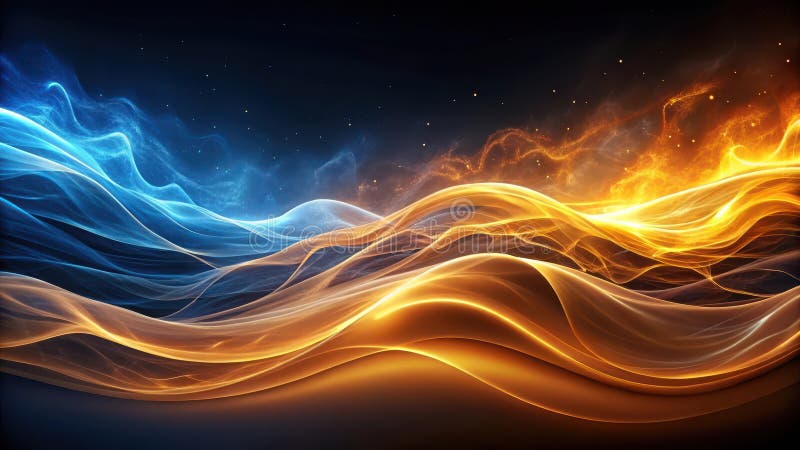 Abstract Glowing Waves of Energy a Serene Visual Symphony of Light and ...