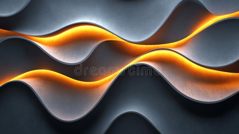 Abstract Glowing Waves in Grey Texture Background Stock Illustration ...