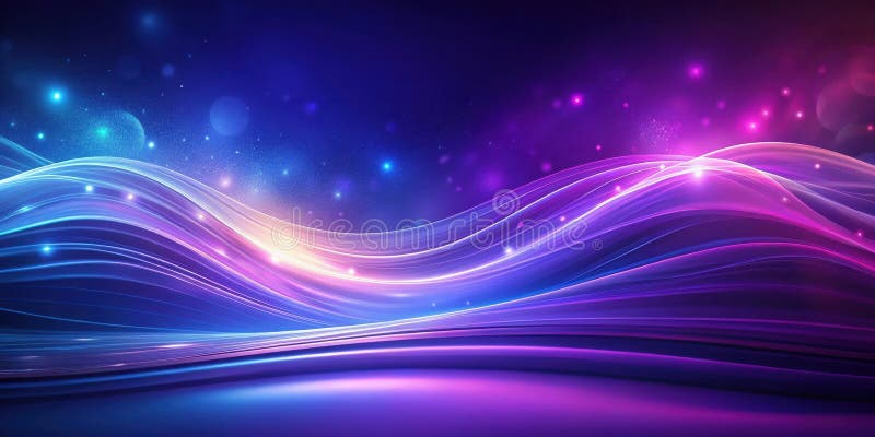 Abstract Glowing Waves of Light and Color in a Dark Background ...