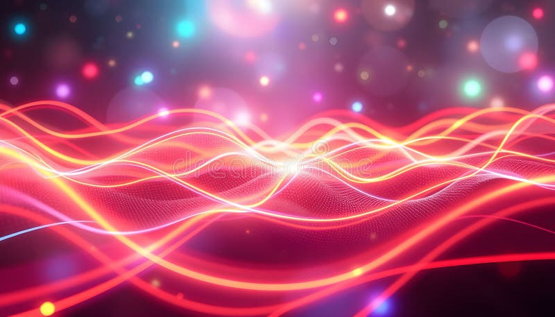 Abstract Glowing Waves of Light and Energy Stock Illustration ...