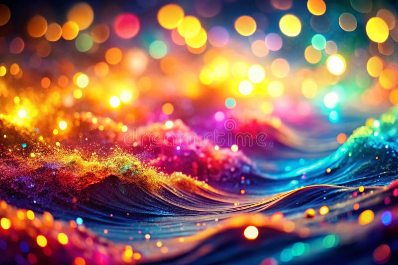 Abstract Glowing Waves a TiltShift Masterpiece of Vibrant Color and ...