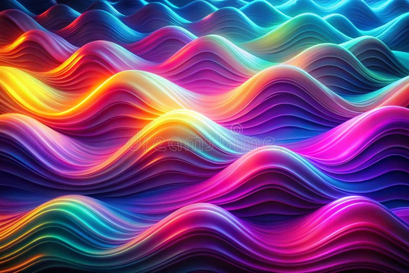 Abstract Glowing Waves in Ultraviolet Spectrum for 3D Mapping ...