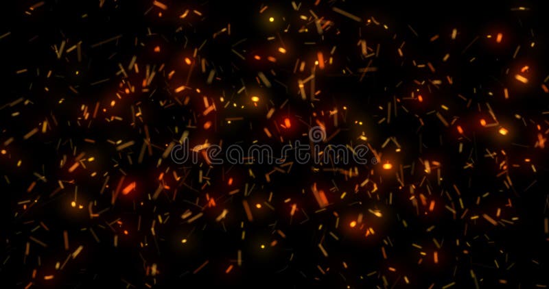 Abstract Glowing Yellow Orange Flying Sparks from Campfire Stock ...