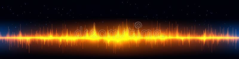 Abstract Glowing Yellow and Orange Sound Wave Visualization on a Dark ...