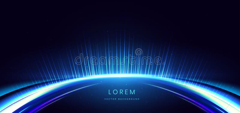 Abstract Glownig Blue Curve Ray with Lighting Effect and Sparkle on ...