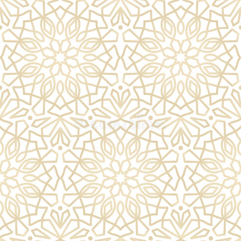 Abstract Gold Arabic Motif Vector Seamless Pattern Design Stock Vector ...