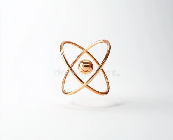 Abstract Gold Atom Structure Elegant Minimalist Design Modern 3D Render ...