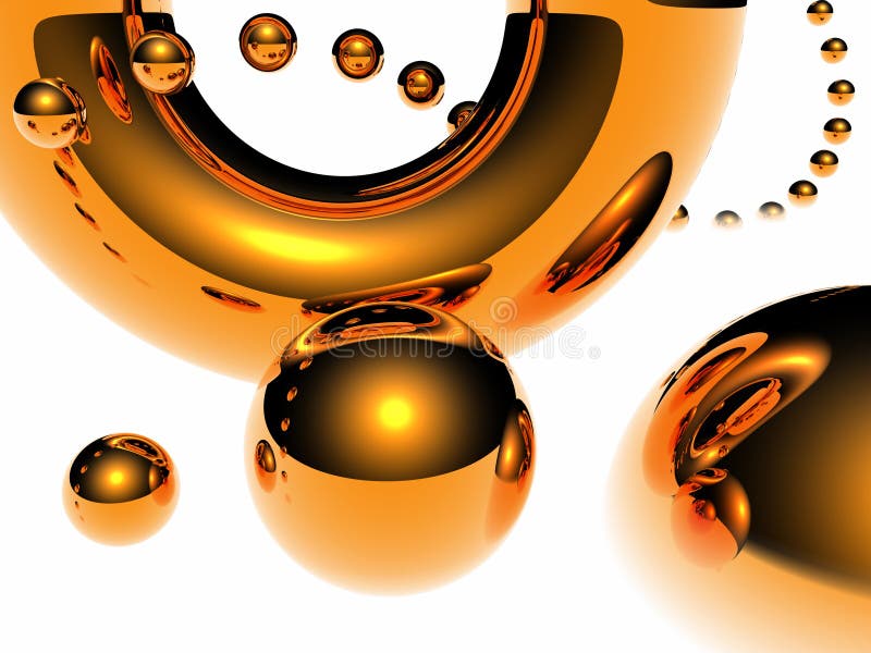Abstract gold balls stock illustration. Illustration of digital - 10843440