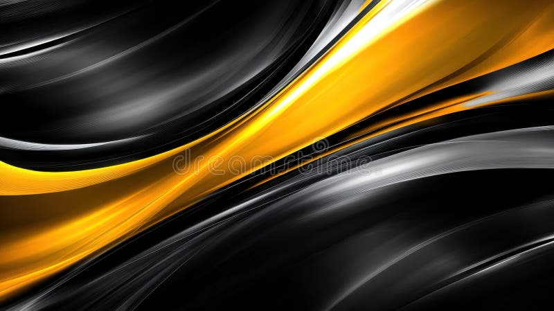 Abstract Gold and Black Dynamic Waves Background Stock Illustration ...