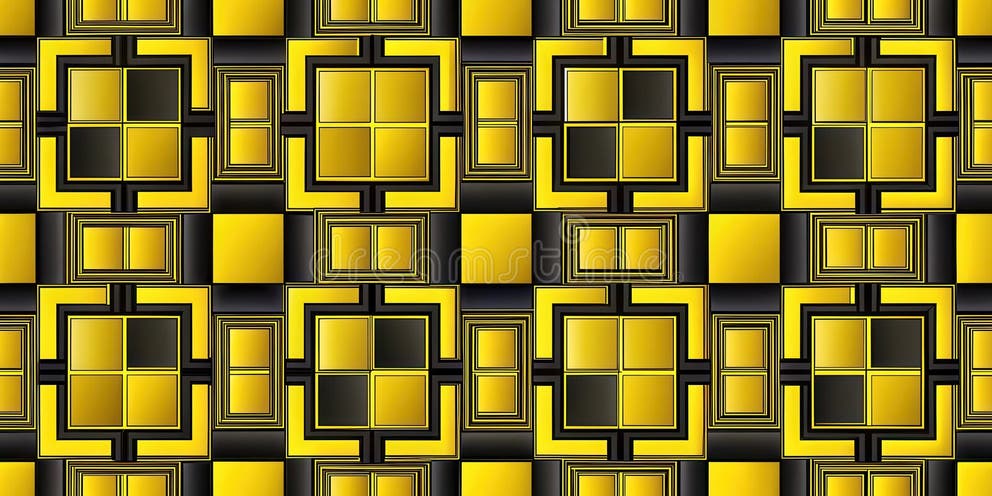 Abstract Gold and Black Geometric Pattern Design with Interlocking ...