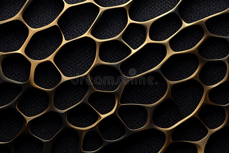 Abstract Gold and Black Organic Network Texture Stock Illustration ...