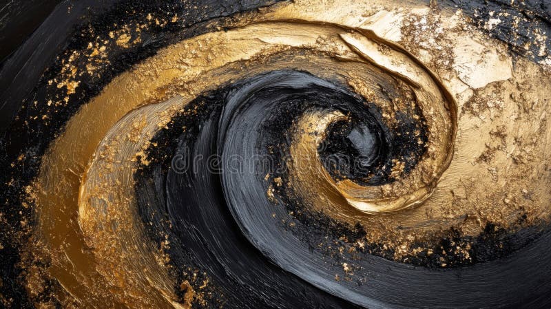 Abstract Gold and Black Swirl Texture Background Stock Illustration ...