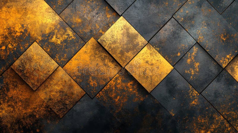 Abstract Gold and Black Textured Squares Background Stock Illustration ...