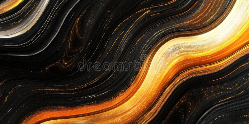Abstract Gold and Black Wavy Pattern with Glittering Highlights Stock ...