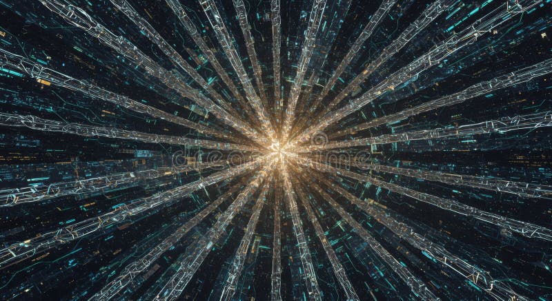 Abstract Gold Blue Light Burst Particle Background Stock Illustration ...