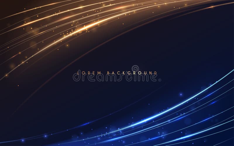 Abstract Gold and Blue Light Lines Background Stock Vector ...