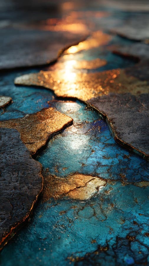 Abstract Gold and Blue Metallic Texture Background Stock Illustration ...