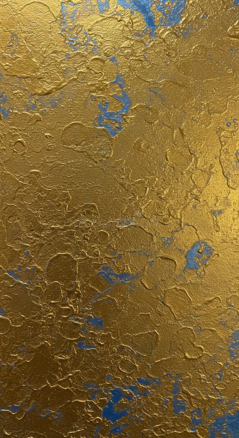 Abstract Gold and Blue Metallic Texture with Organic Patterns and ...