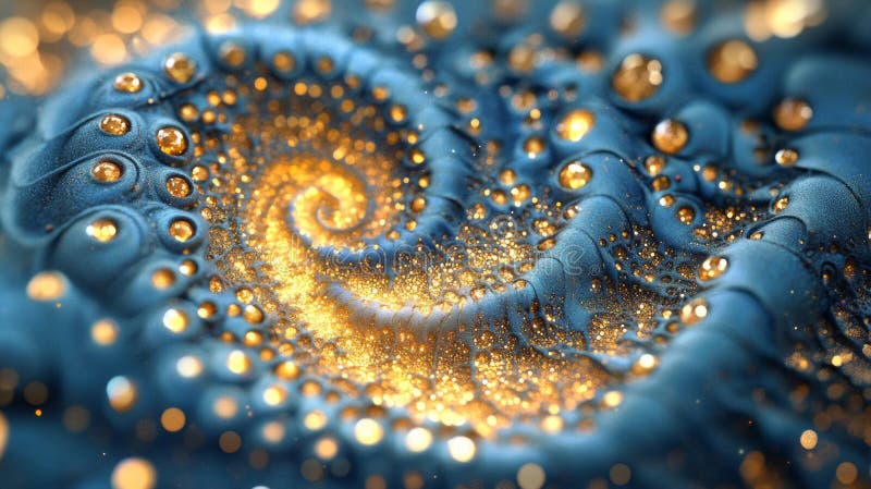 Abstract Gold and Blue Spiral Texture with Glitter Stock Illustration ...