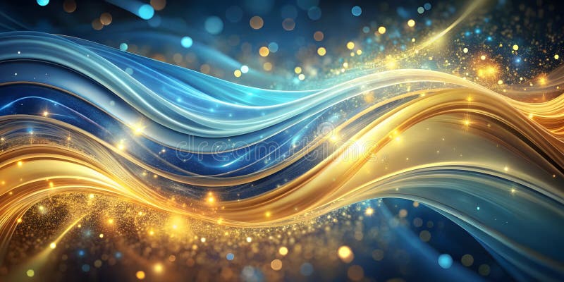 Abstract Gold and Blue Wave Designs for Desktop Wallpaper Stock ...