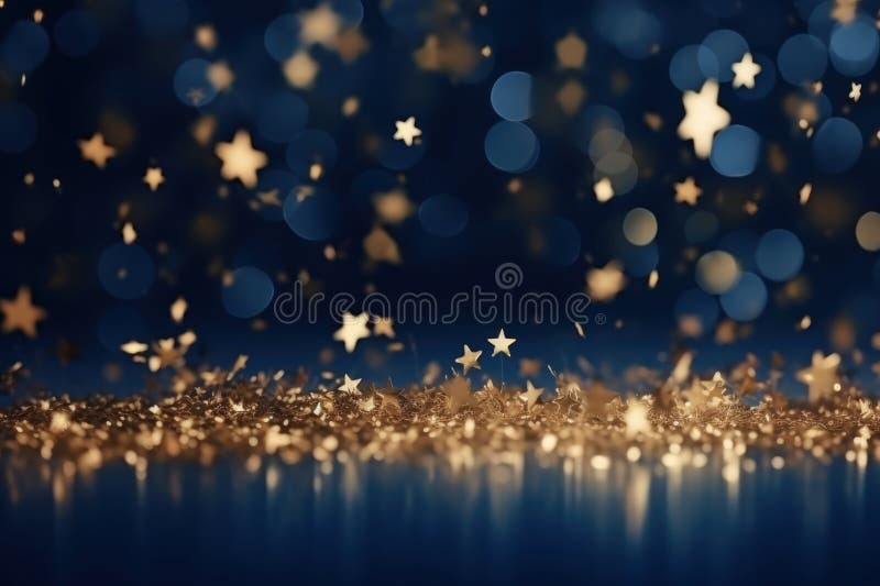 Magical Blue Bokeh Shimmer Lights Background Design Stock Vector ...