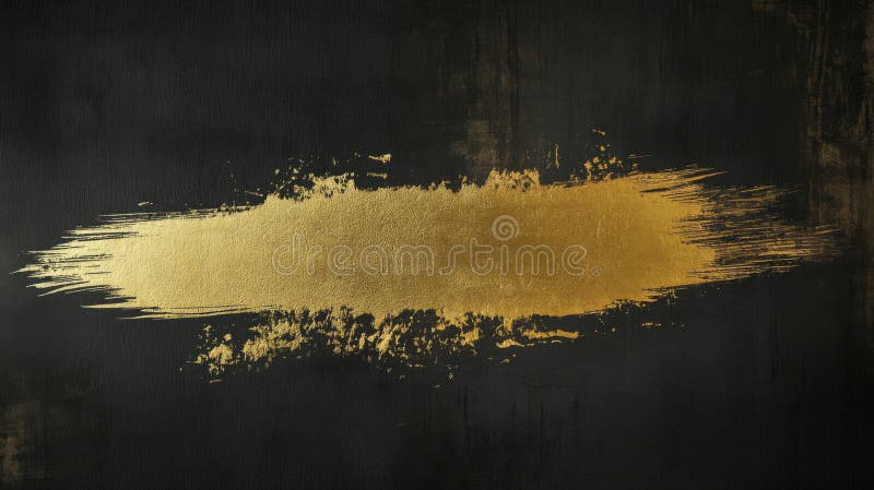 Abstract Gold Brush Stroke on Dark Background Stock Illustration ...