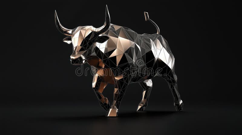 Abstract Gold Bull on Black Stock Illustration - Illustration of ...