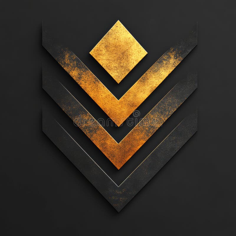 Abstract Gold Chevron Pattern on Black Background Stock Photo - Image ...