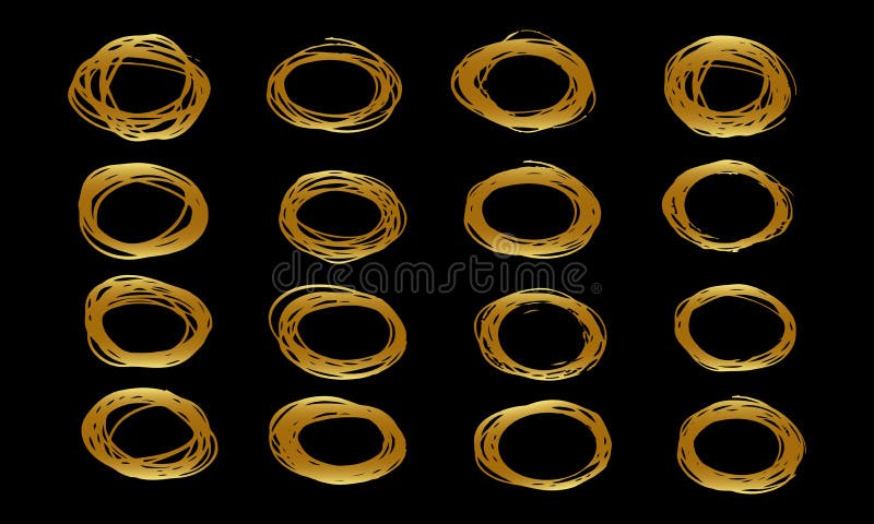 Gold Line Drawing Brush Vector 3 Stock Vector - Illustration of vector ...