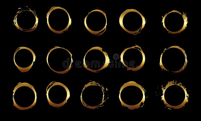 Gold circle vector 3 stock vector. Illustration of component - 237587440