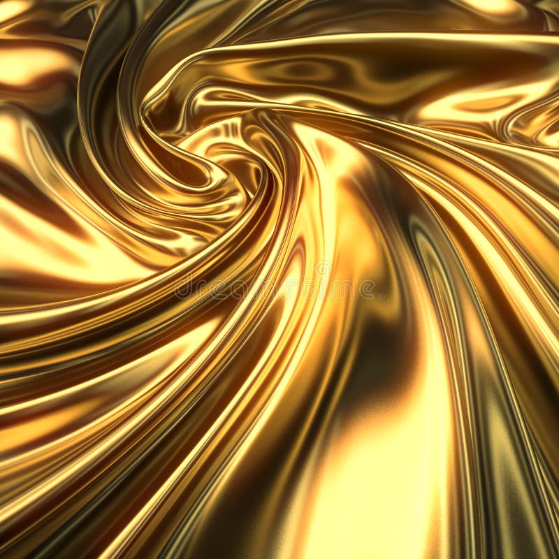 Abstract Gold Cloth Wave Concept Background. 3d Rendering Elegant ...
