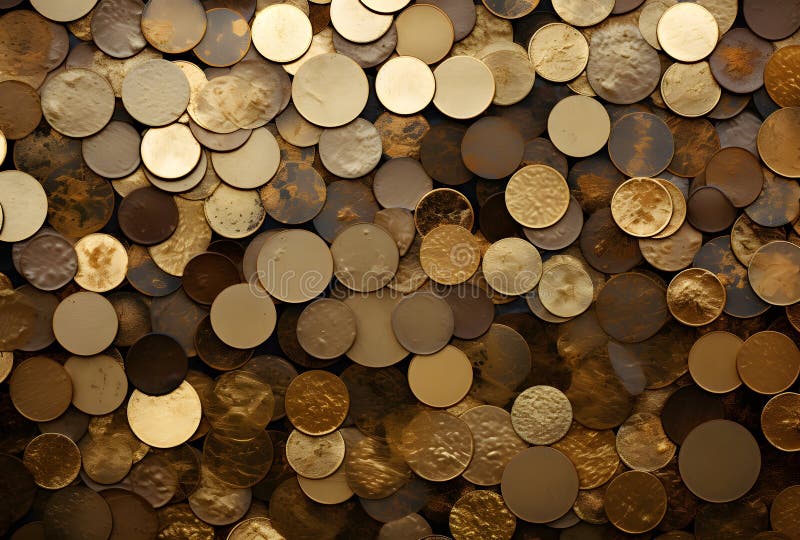 Abstract Gold Coin Pattern Background Stock Illustration - Illustration ...