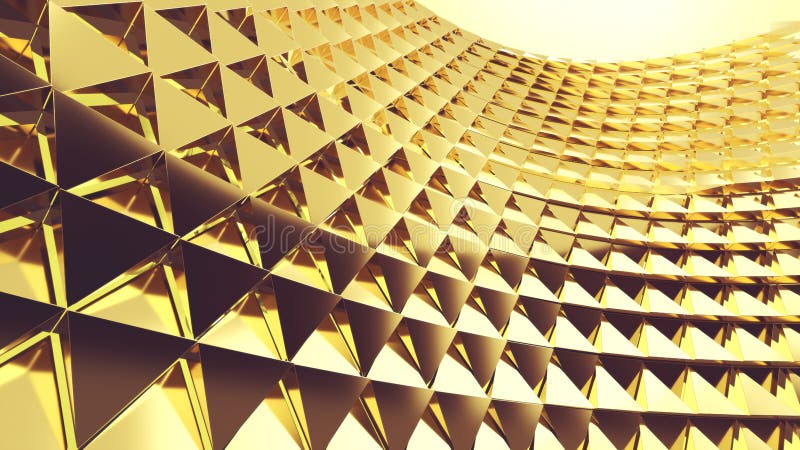 Abstract Gold Color of Triangles Wall Pattern. Stock Illustration ...