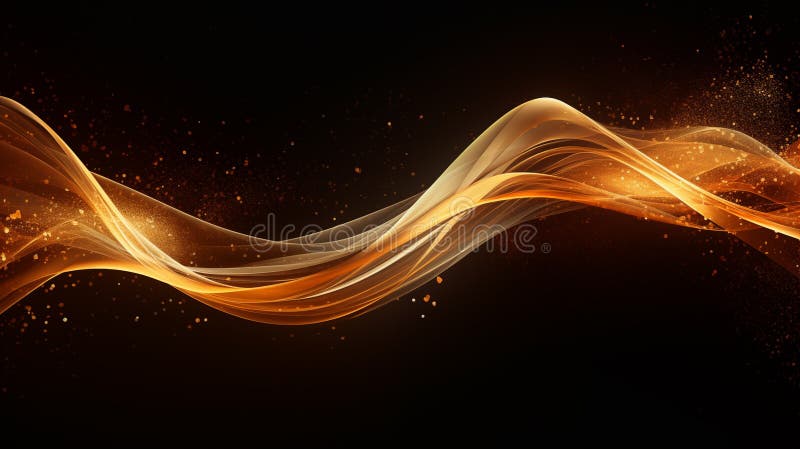 Abstract Gold Computer Wallpaper with a Black Background Stock Image ...