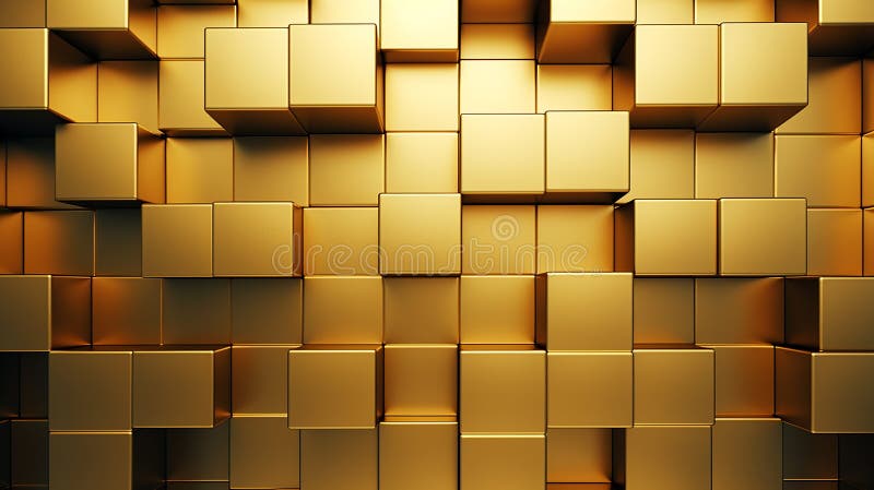 Abstract Gold Cubes Background Stock Image - Image of yellow, seamless ...