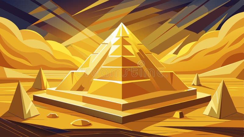 Abstract Gold 3d Pyramids Background. Vector Illustration Stock ...