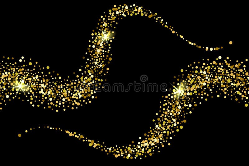 Abstract Gold Dust Glitter Star Wave Background, Vector Design Template ...