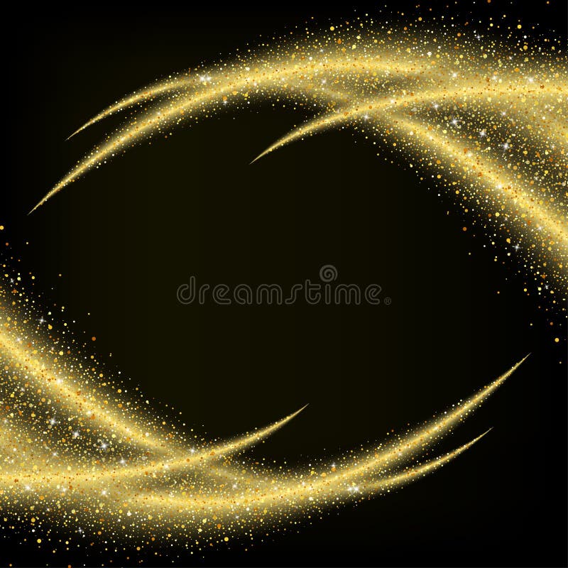 Abstract Gold Dust Glitter Star Wave Background Stock Vector ...