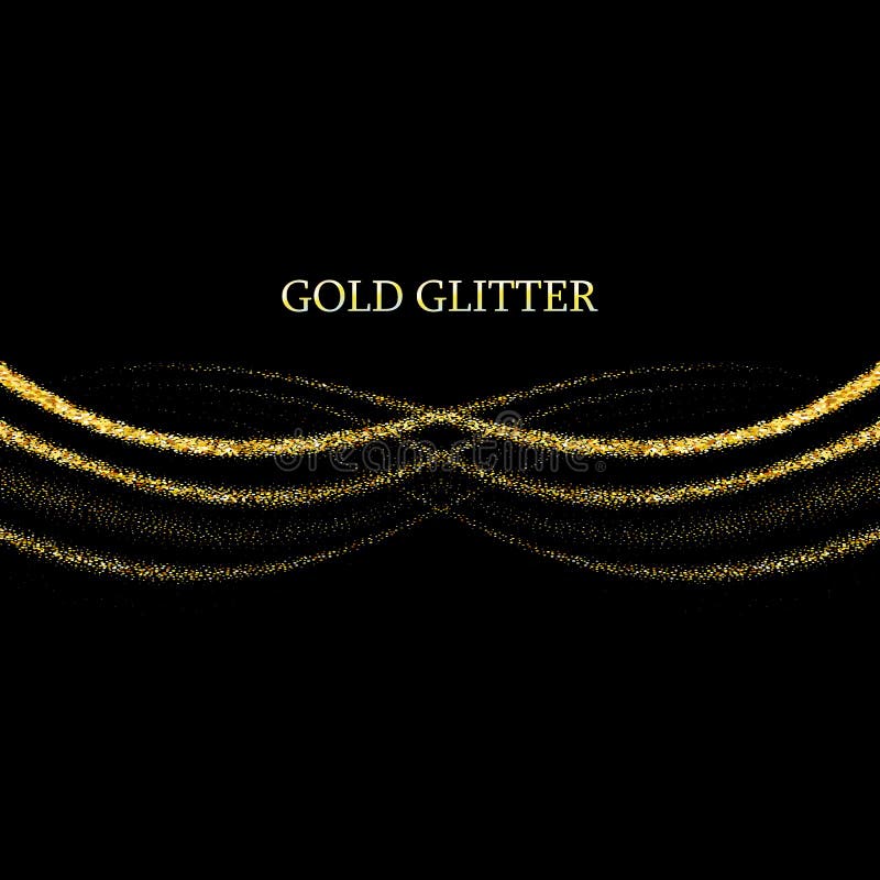 Abstract Gold Dust Glitter Star Wave Background, Vector Design Template ...
