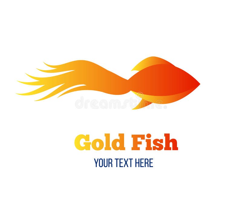 Abstract Gold Fish Logo Isolated on White Stock Vector - Illustration ...