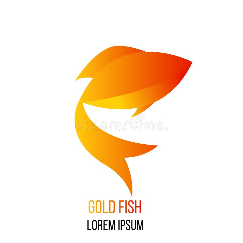 Abstract Gold Fish Logo stock vector. Illustration of asian - 112705578