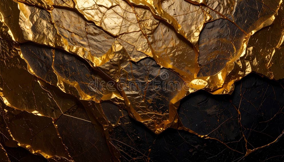 Abstract Gold Foil and Rock Patterns Stock Photo - Image of rock ...