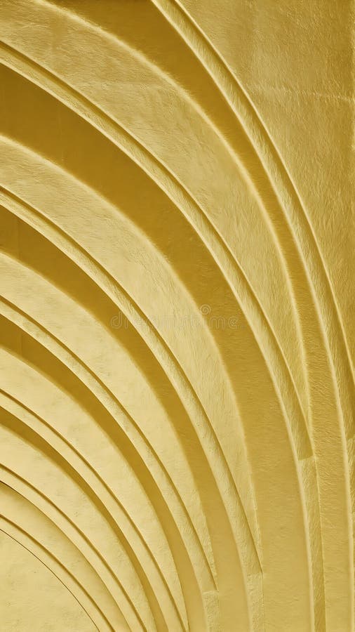 Abstract Gold Foil Texture with Layered Curved Arches and Reflective ...