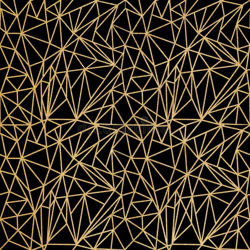 Abstract Gold Geometric Shapes with Splashes and Strokes Seamless ...