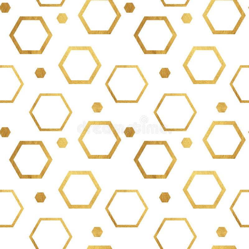 Abstract Gold Geometric Shapes Seamless Pattern Stock Illustration ...
