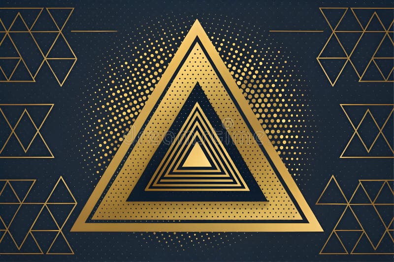 Gold Geometric Triangle Design Halftone Pattern Stock Illustrations ...